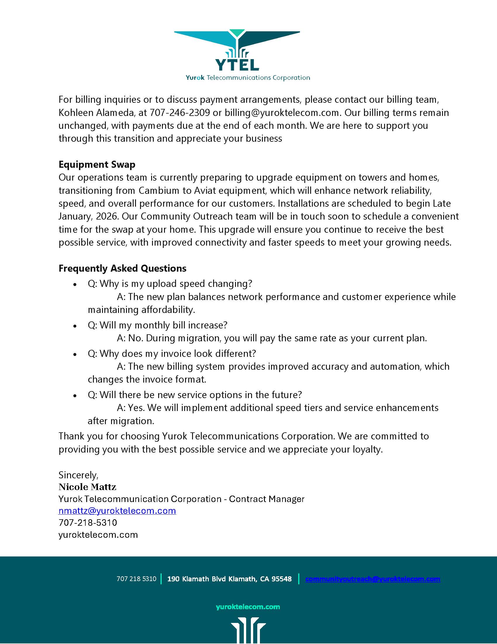 Important Updates to Your Yurok Connect Service | Yurok ...